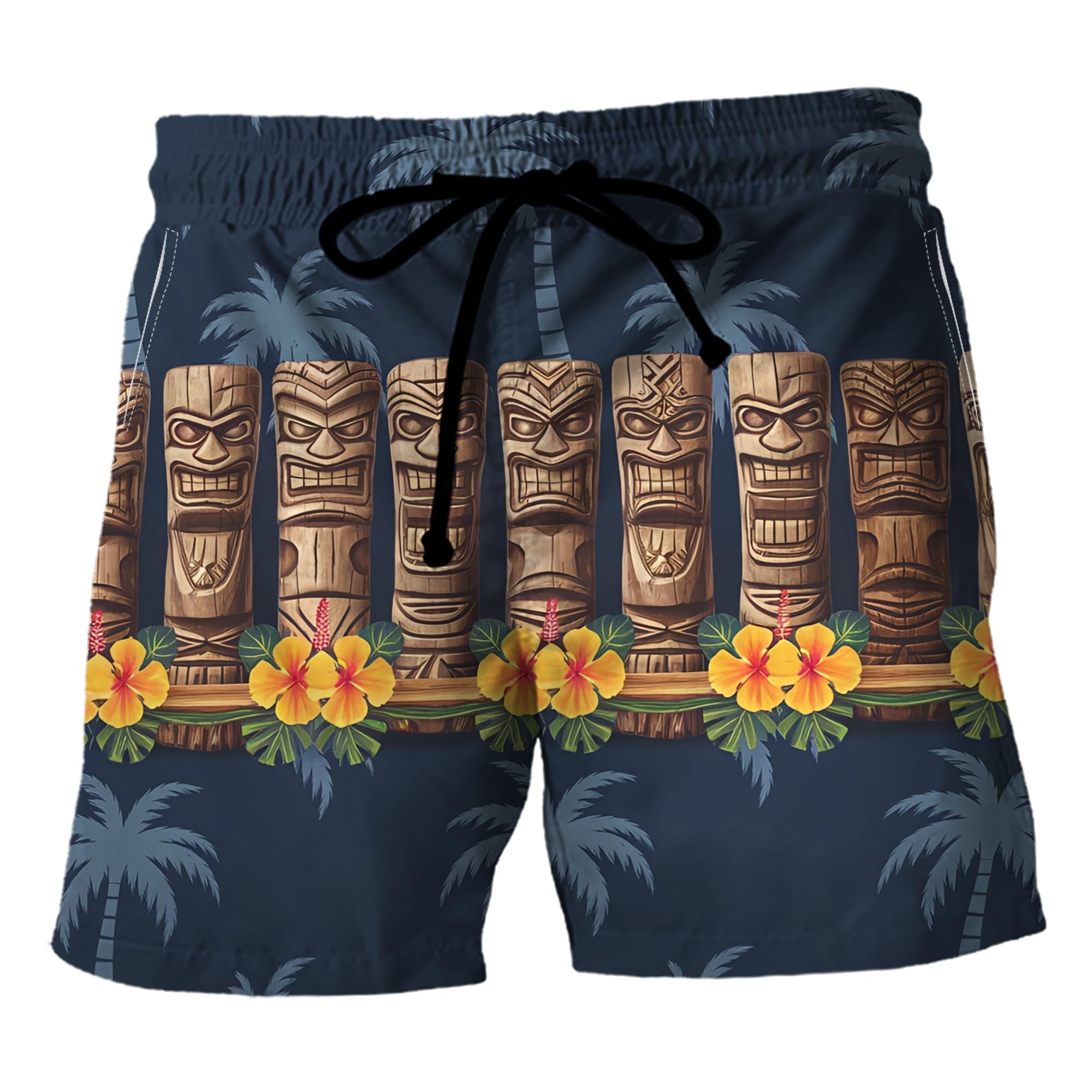 2025 Fashion Hawaiian Tiki 3D Printed Beach Shorts Casual Child Aloha ...