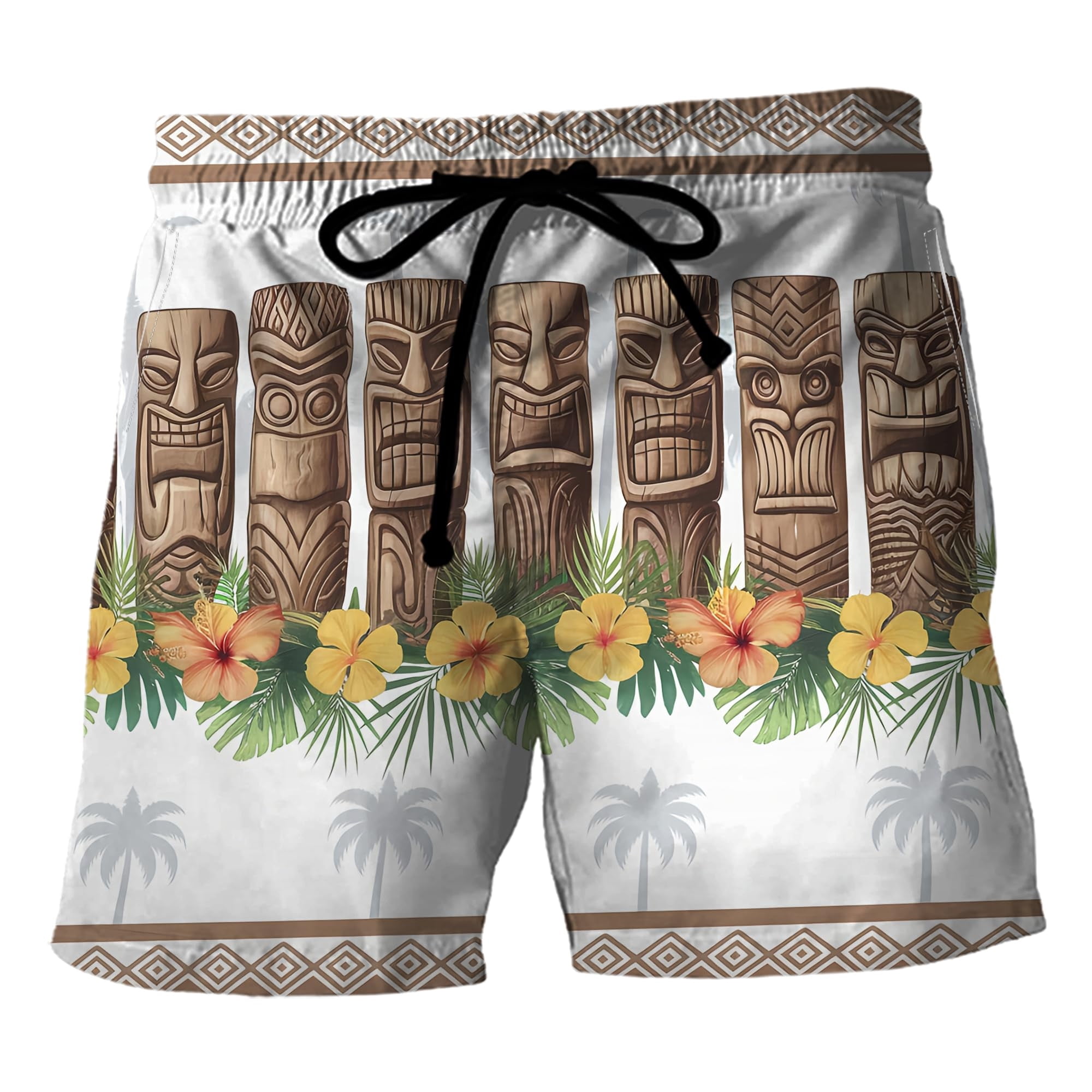 2025 Fashion Hawaiian Tiki 3D Printed Beach Shorts Casual Child Aloha ...