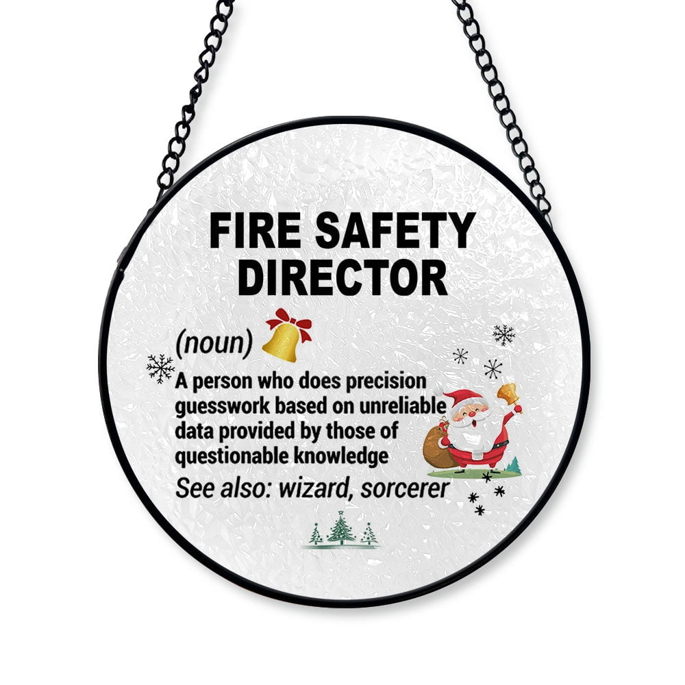 2025 Fire Safety Director Stained Glass Window Hanging Christmas 2025 ...