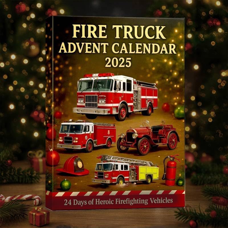 2025 Fire Truck Advent Calendar , 24-Day Christmas Fire Truck Countdown ...