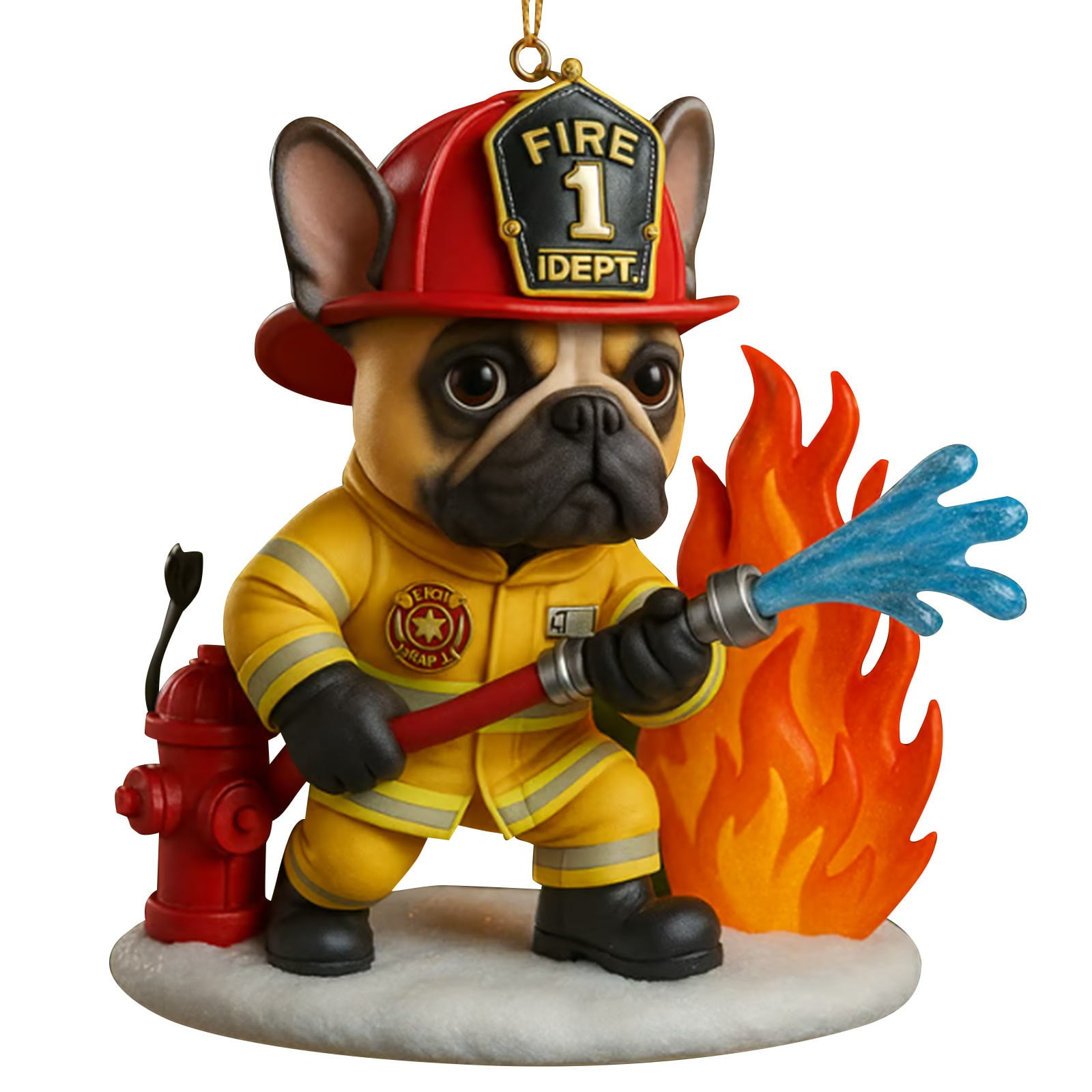 2025 Firefighter Christmas Statue Decorations, Figurine Home Tabletop ...