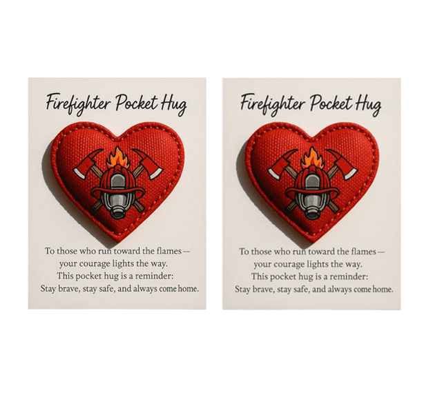 2025 Firefighter Pocket Hug With Gift Card, Firefighter Heart Pocket ...