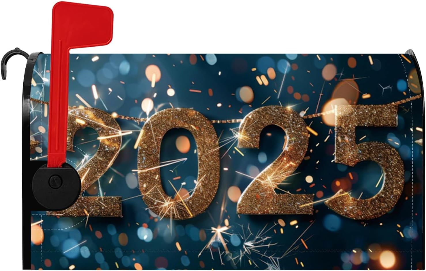 2025 Firework Mailbox Cover Ceremony Happy New Year Golden Dots ...