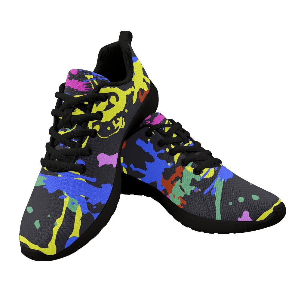 2025 Fitness Running Shoes Graffiti Pattern Women Men Lace-up Non-Slip ...