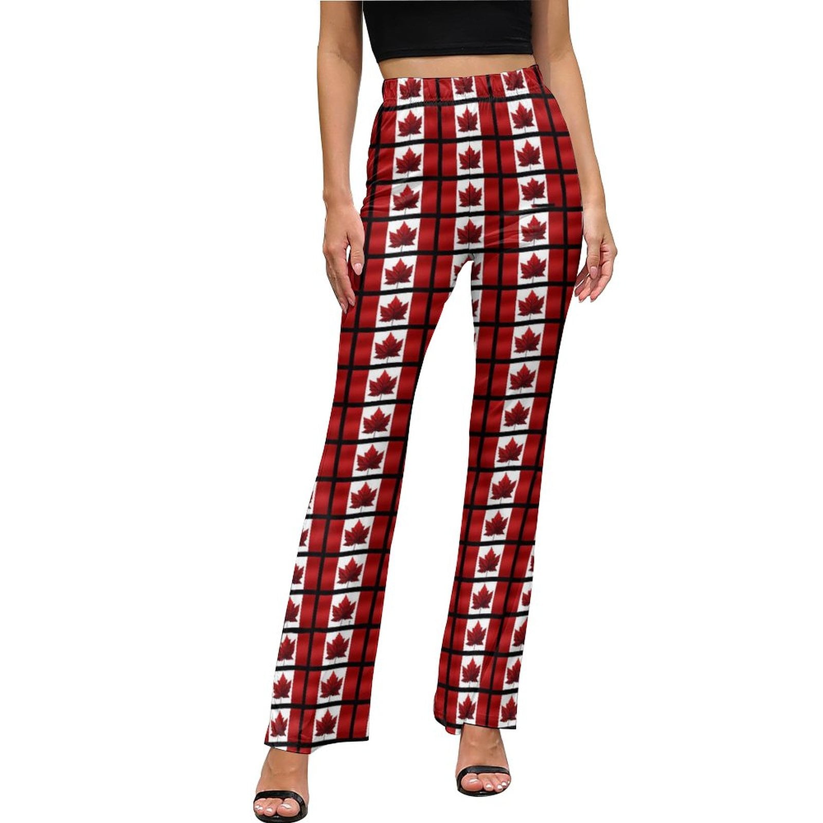 2025 Flags Casual Pants Ladies Flag Print Slim Aesthetic Flare Pants ...