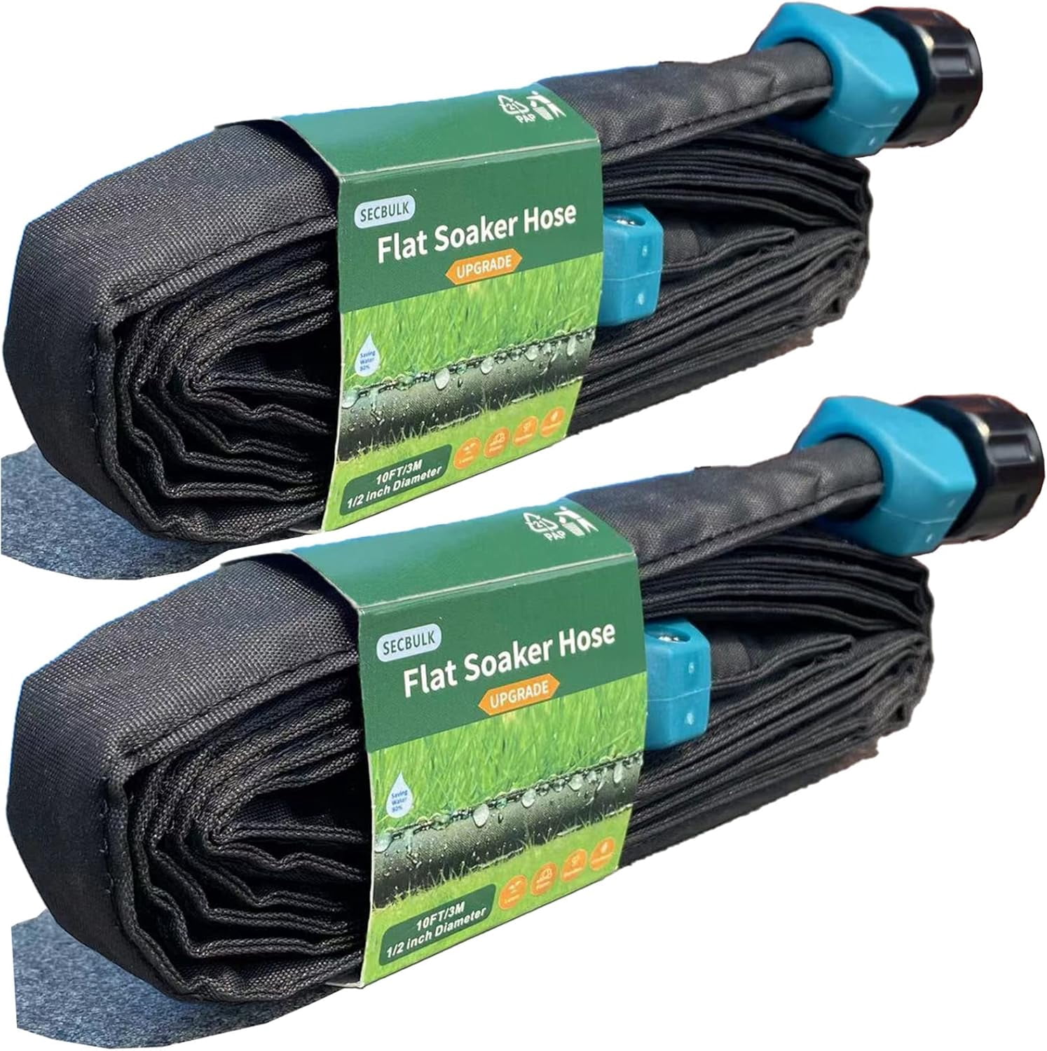 2025 Flat Soaker Hose 20 ft for Garden, 20' (10ft x 2) Linkable Drip ...