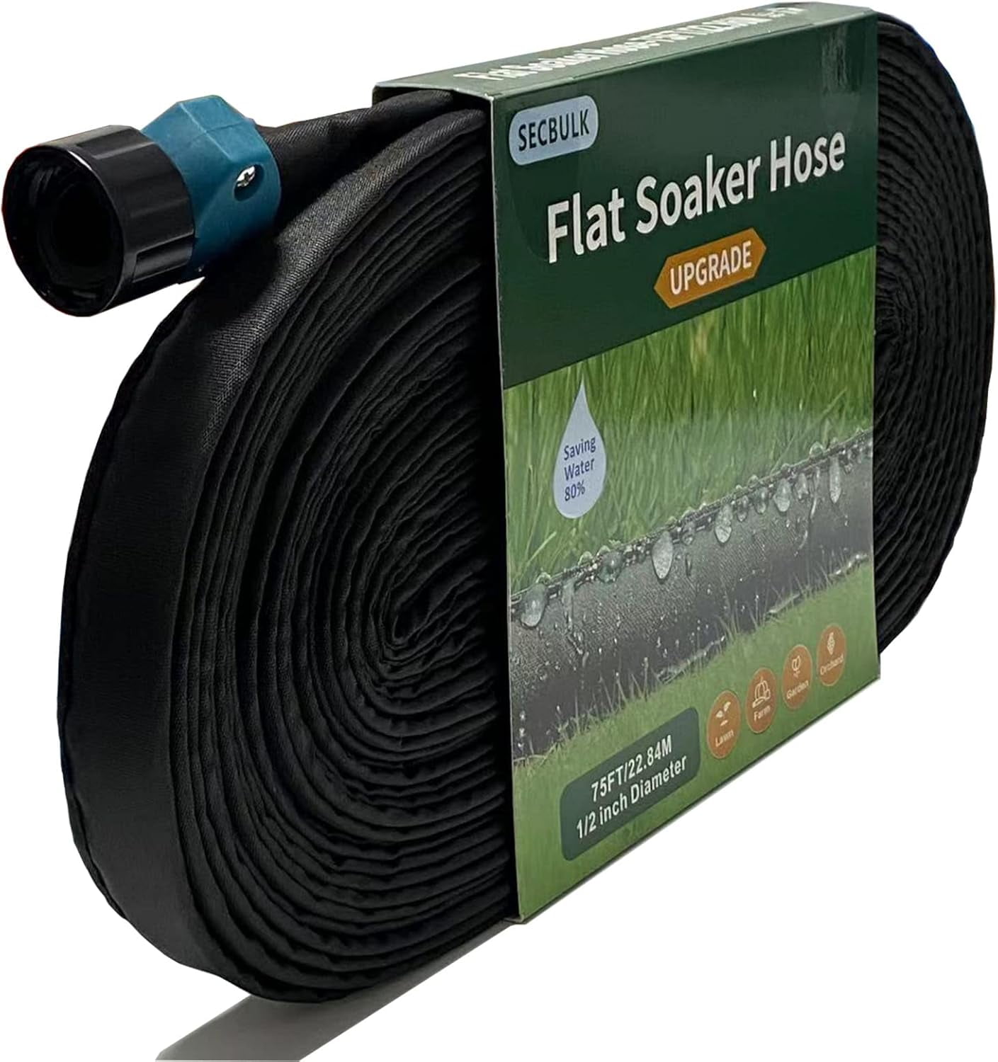 2025 Flat Soaker Hose 75 ft for Garden, 75' Linkable Drip Hose Diy ...