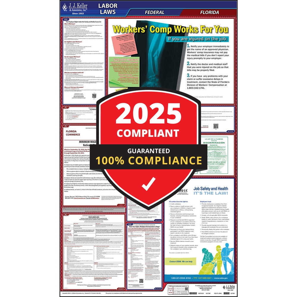 2025 Florida and Federal Labor Law Poster (English, FL State) - OSHA ...