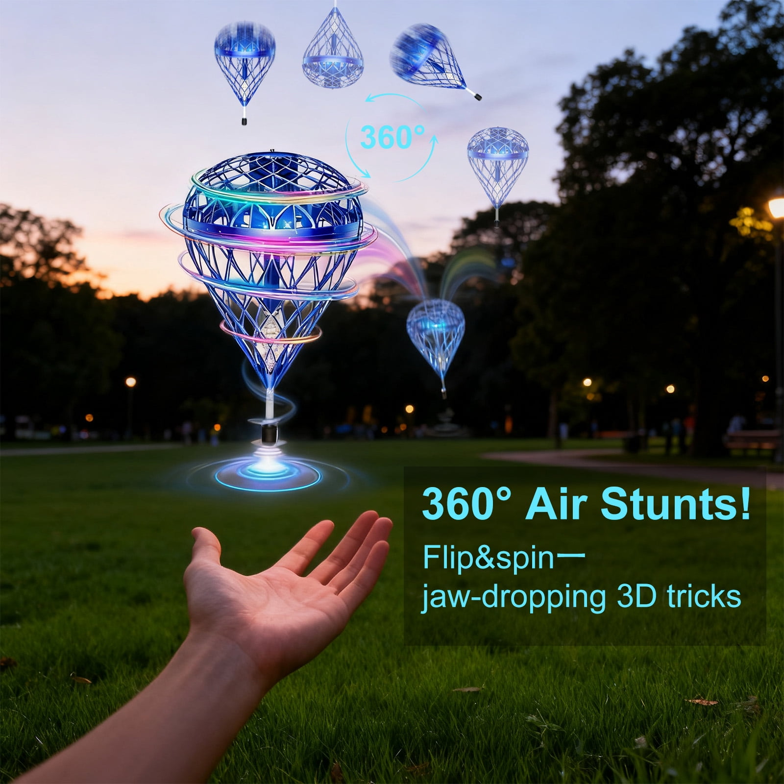 2025 Flying Orb Ball Toy，Upcycled Parachute Shapes，Hand-Controlled ...