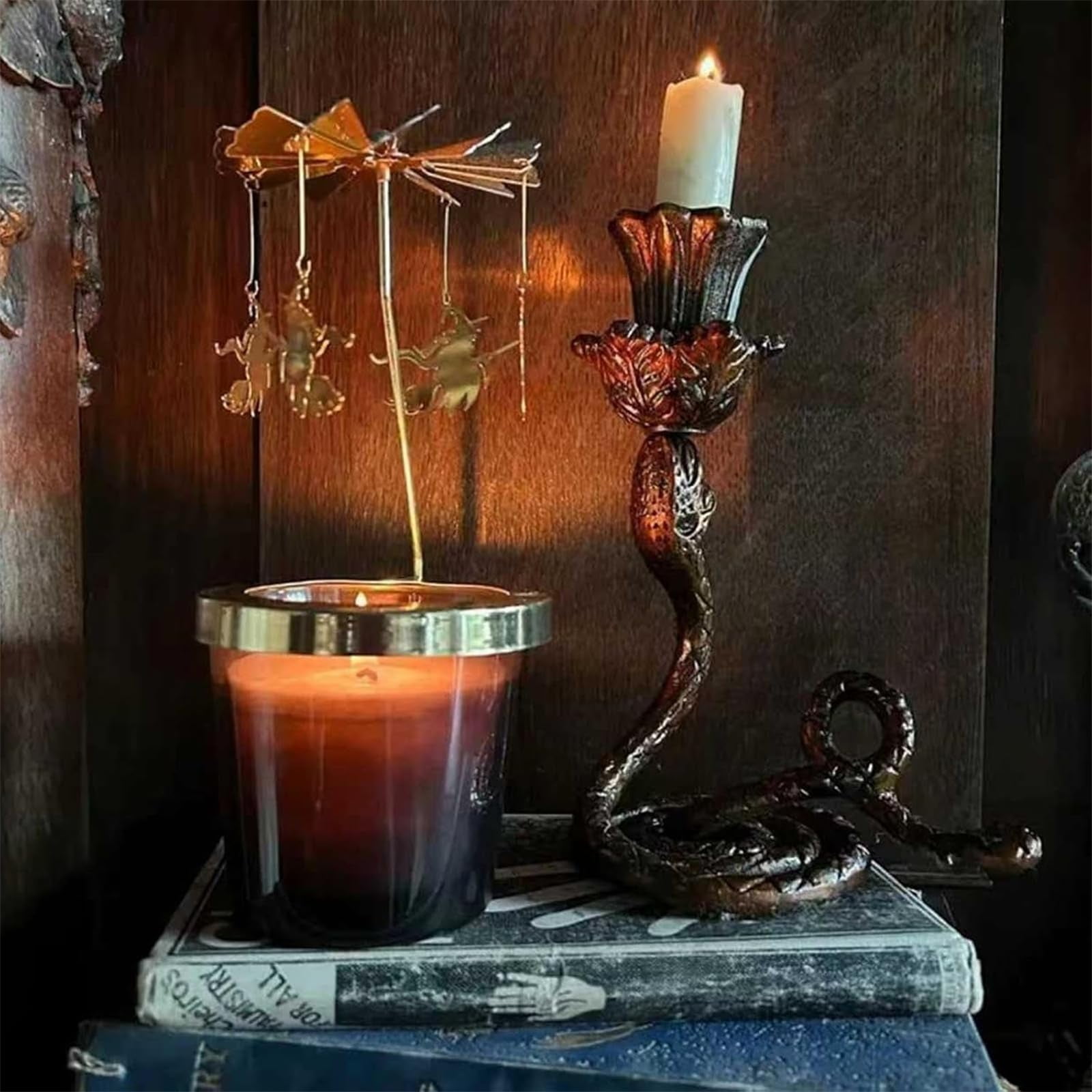 2025 Flying Witch Candle Carousel Topper, Hover Halloween Gothic ...