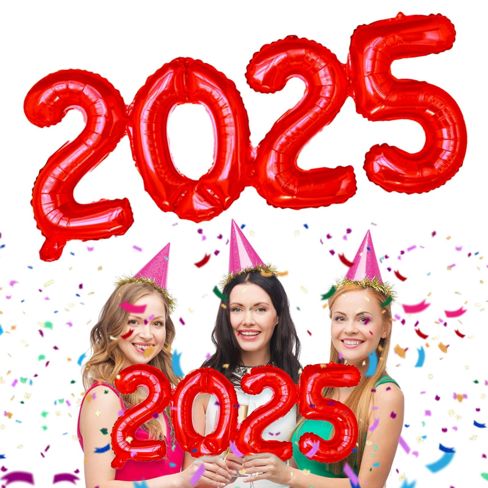 2025 Foil Balloon Numbers – 38 Inch Connected Aluminum Number Balloons ...