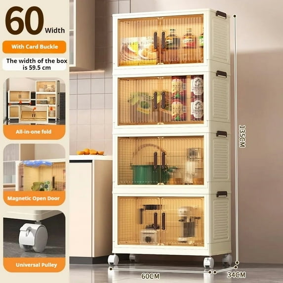 2025 Folding Living Room Cabinet Multifunction Closet Organizer With ...