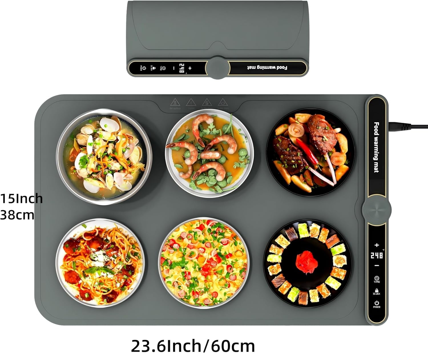 2025 Food Warming Mat, 15x23.6Inch 9-Level Temperature Adjustment ...