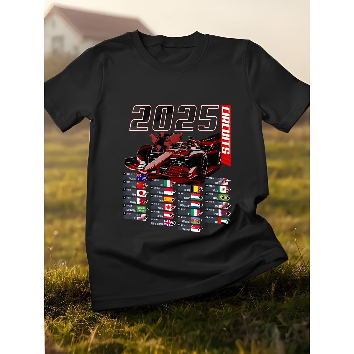 2025 Formula circuits Formula Schedule 2025 Racing Car Track T-Shirt ...