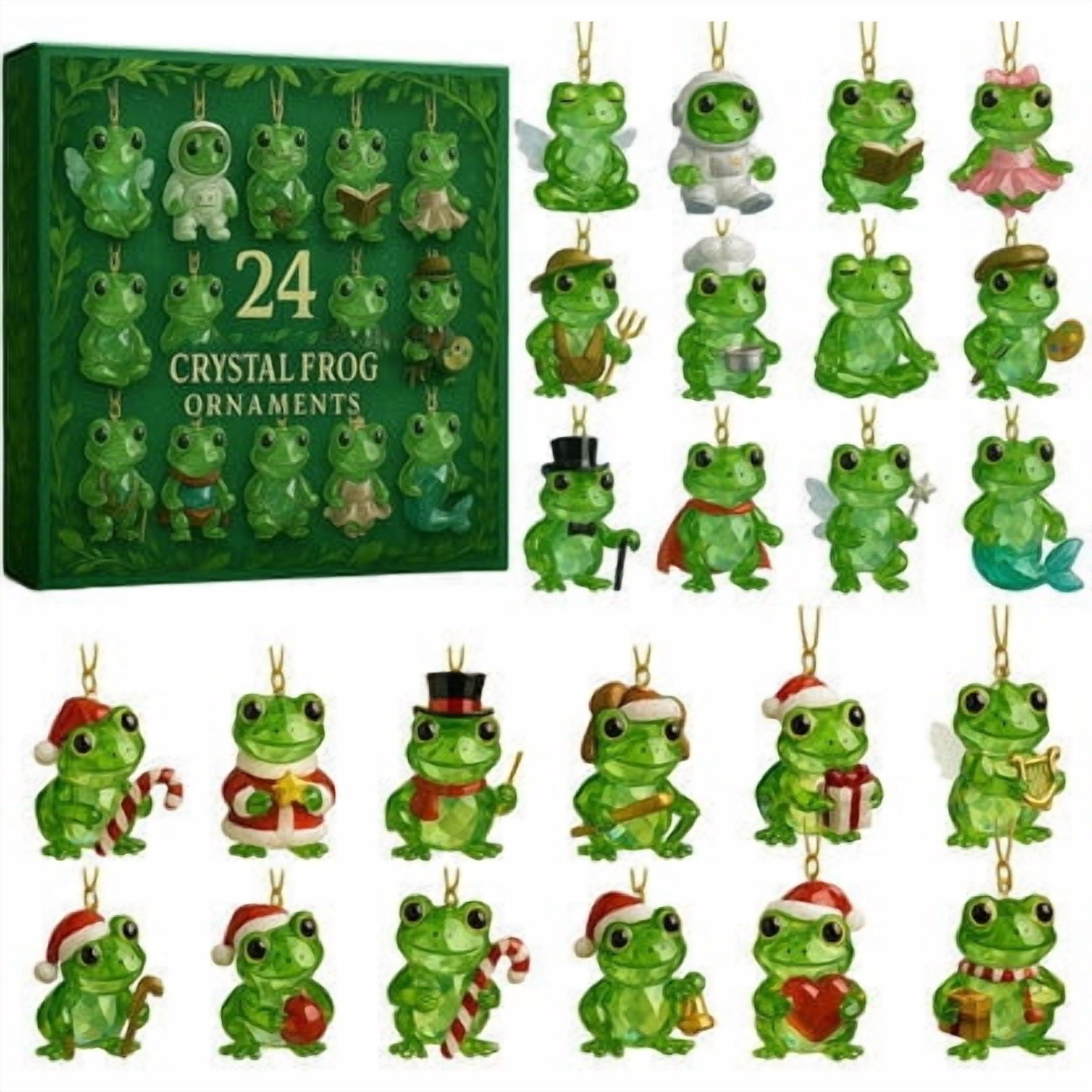 2025 Frog Themed Advent Calendar Christmas Tree Ornament Countdown ...