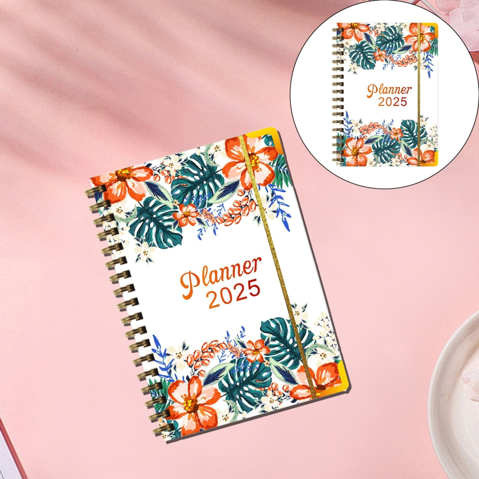 2025 Full Year Hardcover Planner Notebook 6.1×8.6 Inch With Divider ...