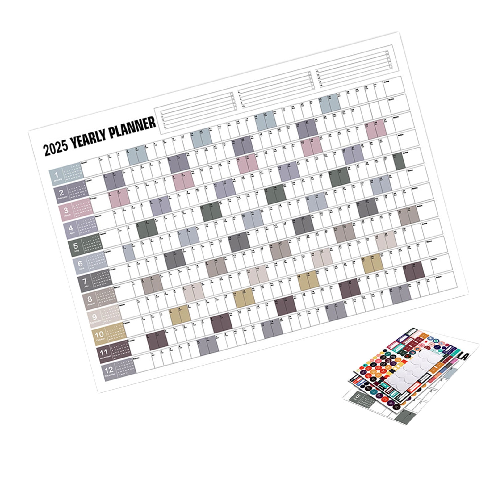 2025 Full Year to View Calendar Family Home Organizers Yearly Planner ...