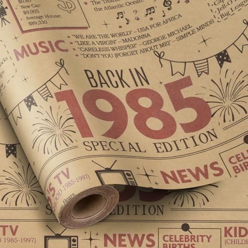 2025 Funny Birthday Wrapping Paper for Women or Men, Mini Roll, Back In ...