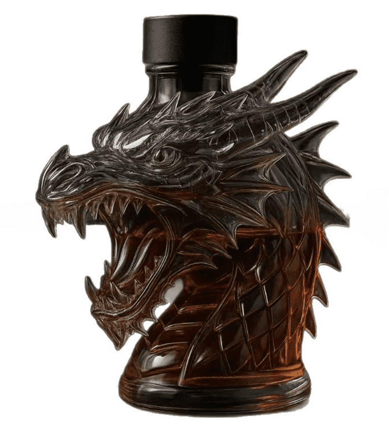 2025 Funny Dragon Art Figurine Whiskey Decanter Art Statue Glass ...