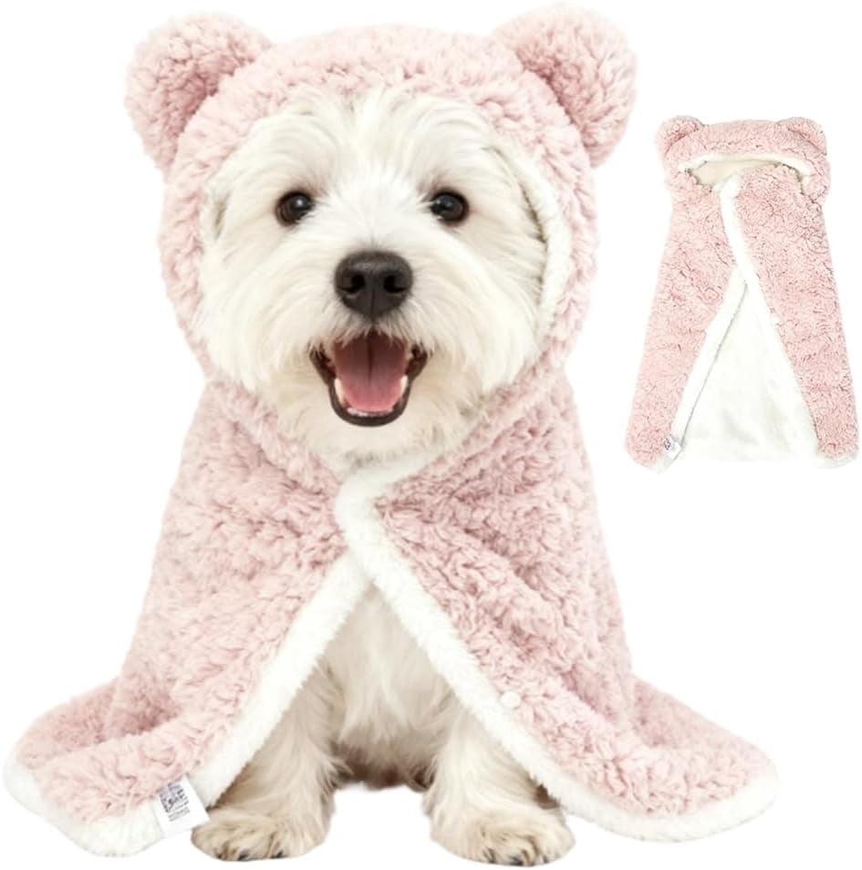 2025 GASRANW Dog Cat Cape Blanket,Warm Pet Cape Blanket with Hood, Cozy ...