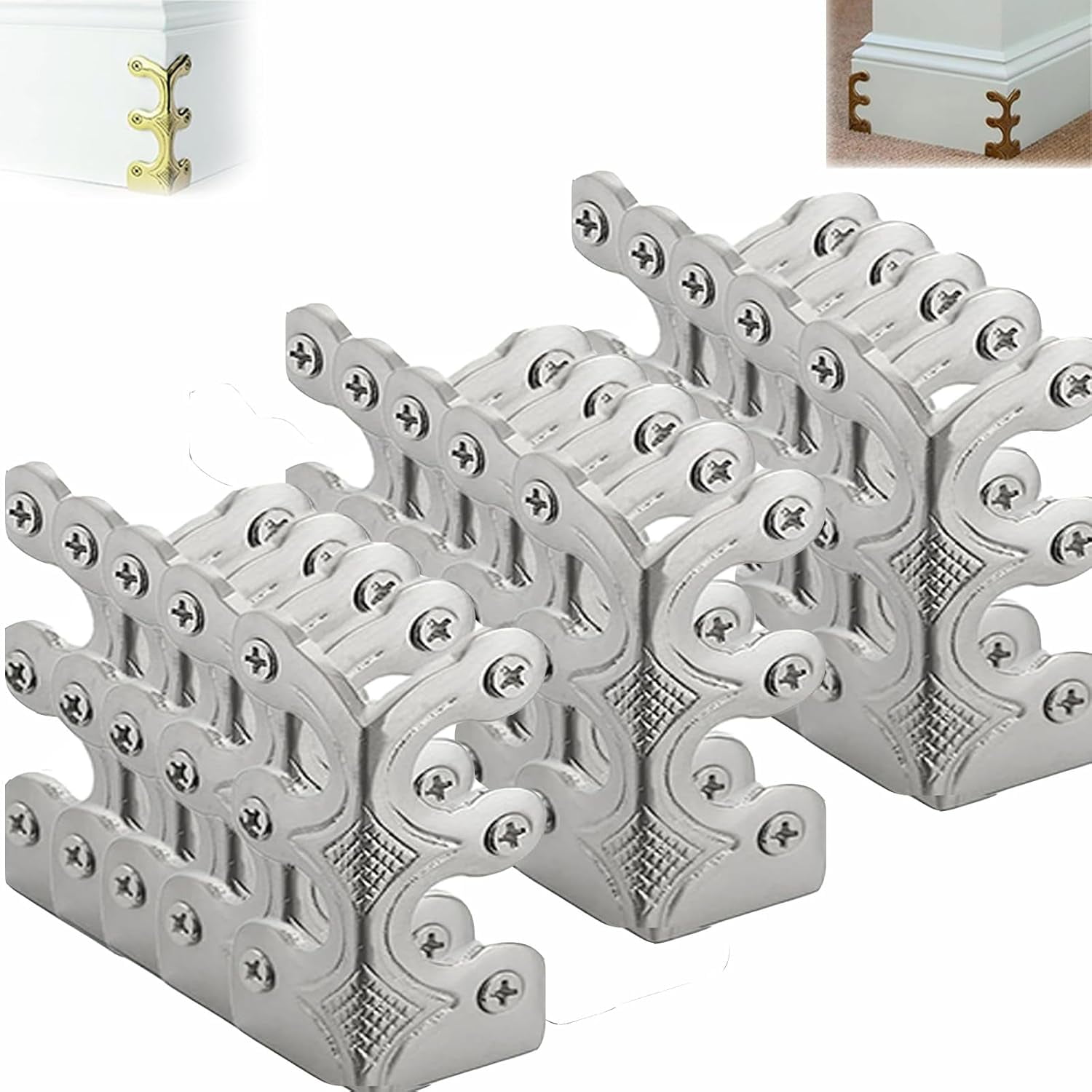 2025 GASRANW Solid Brass Baseboard Corner Protectors, Skirting Board ...