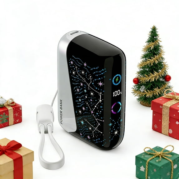 2025 "Galaxy" Portable Charger with Built in Cables, 12000mAh Portable ...