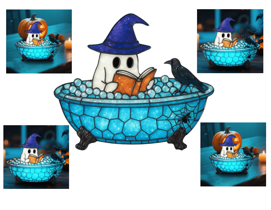 2025 Ghost Bubble Bath Lamp, Ghost Night Light Halloween Decorations ...