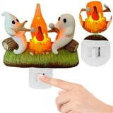 2025 Ghost Campfire Flickering Nightlight-2 Ghosts Roasting ...