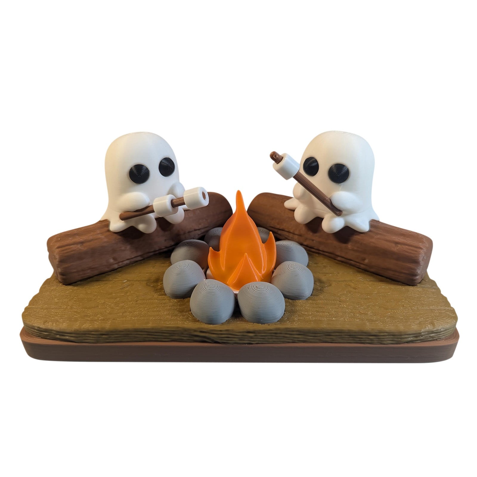 2025 Ghost Campfire Flickering Nightlight-2 Ghosts Roasting ...