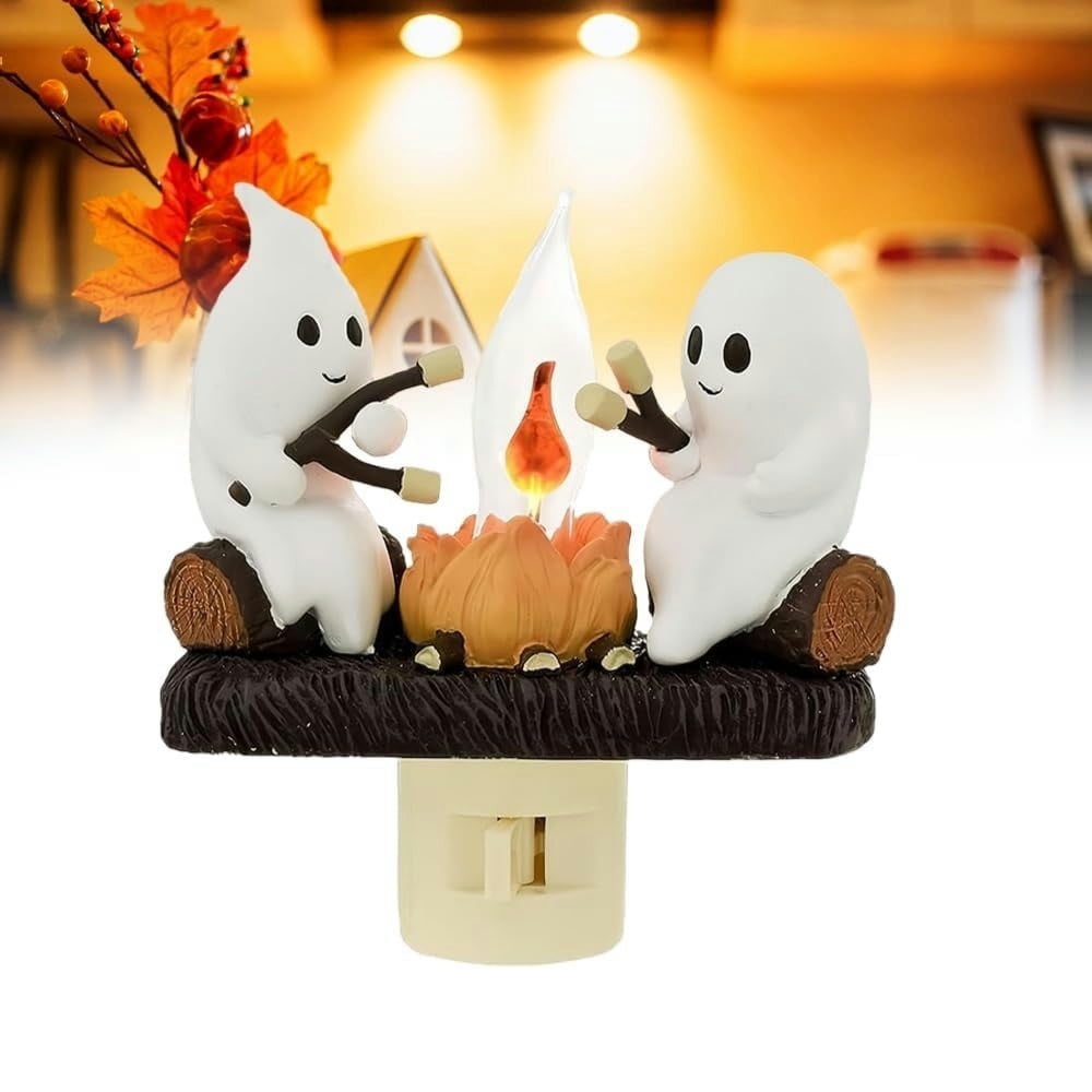 2025 Ghost Campfire Flickering Nightlight, 3D LED Fake Fire Lamp, 2 ...