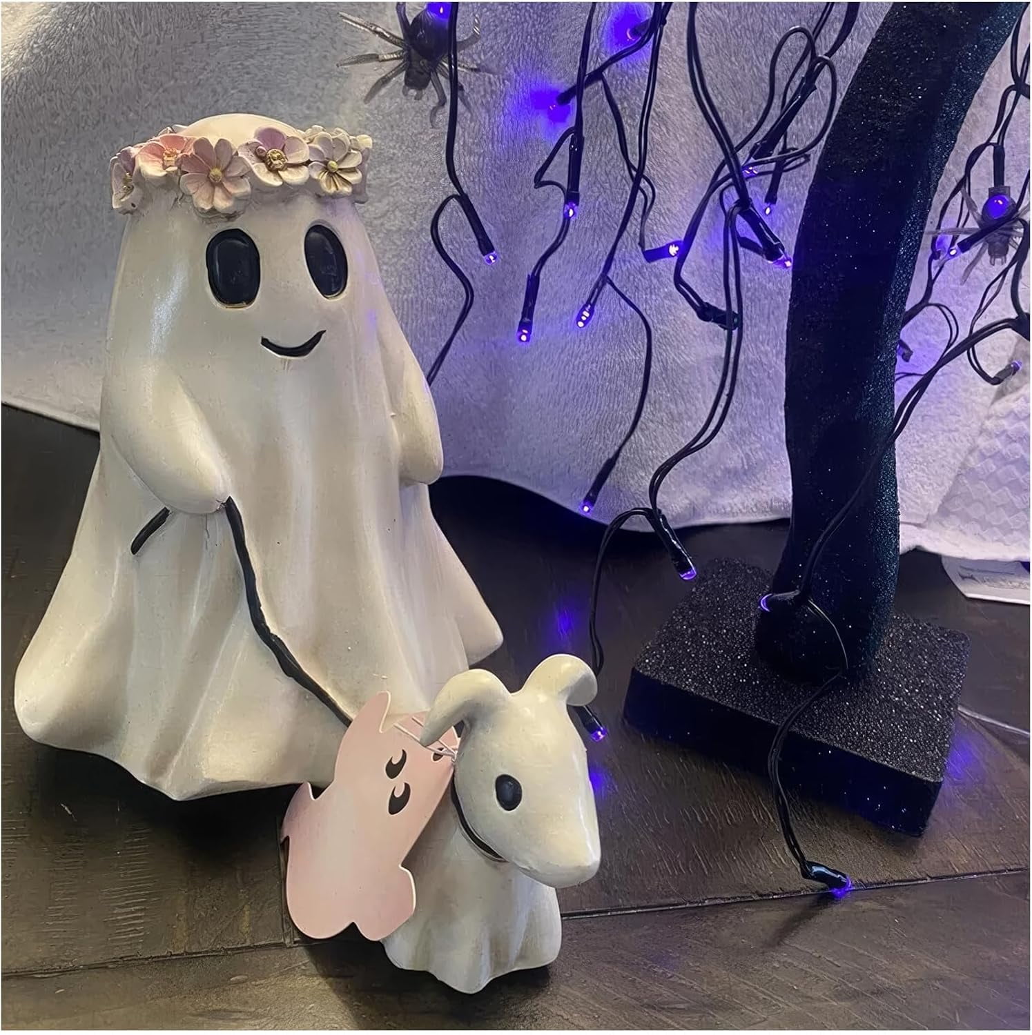 2025 Ghost Walking Statue, Spooky Ghost Dog Halloween Figurine, 13.8 ...