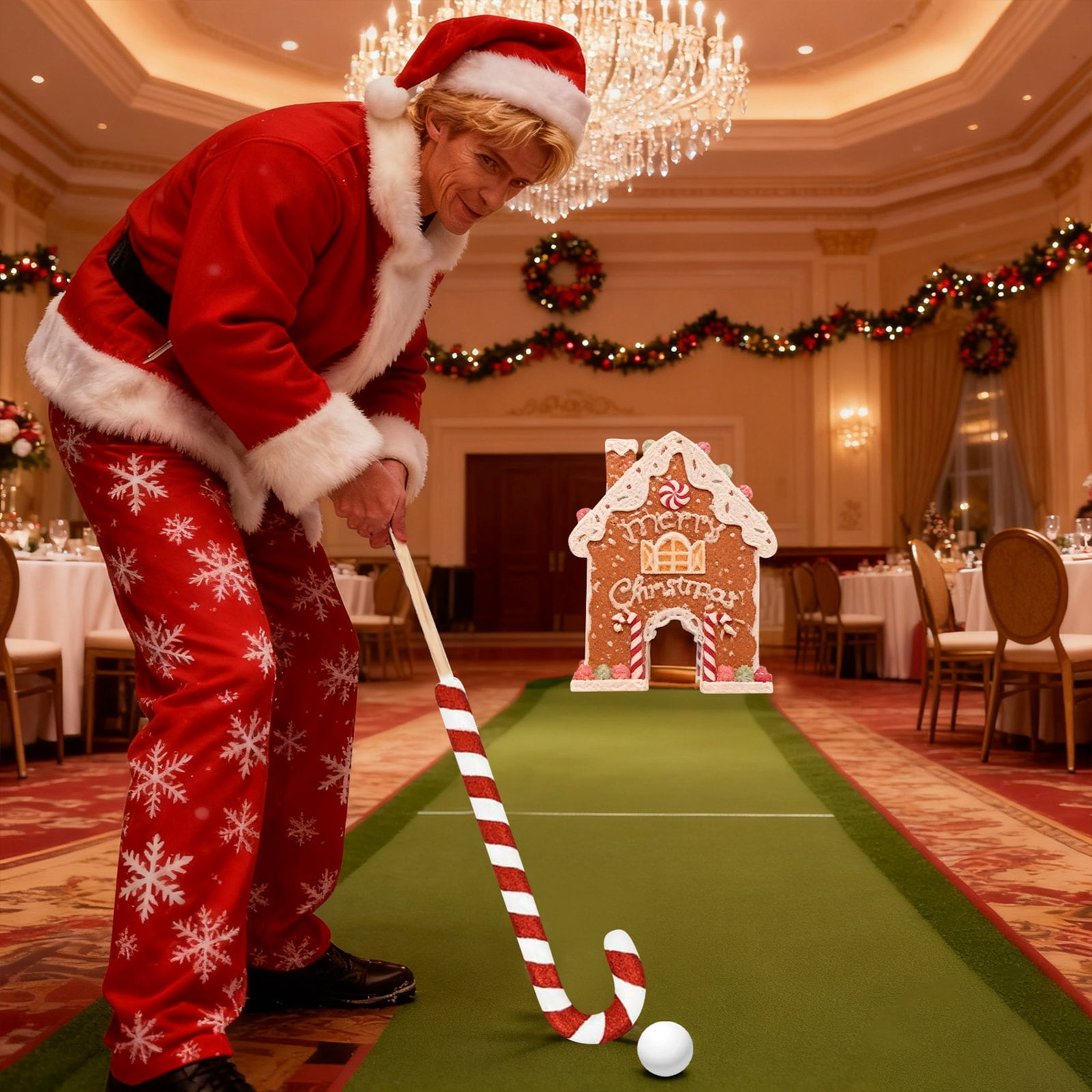 2025 Gingerbread Golf Game Set,Christmas Mini Golf Course Set,Best ...