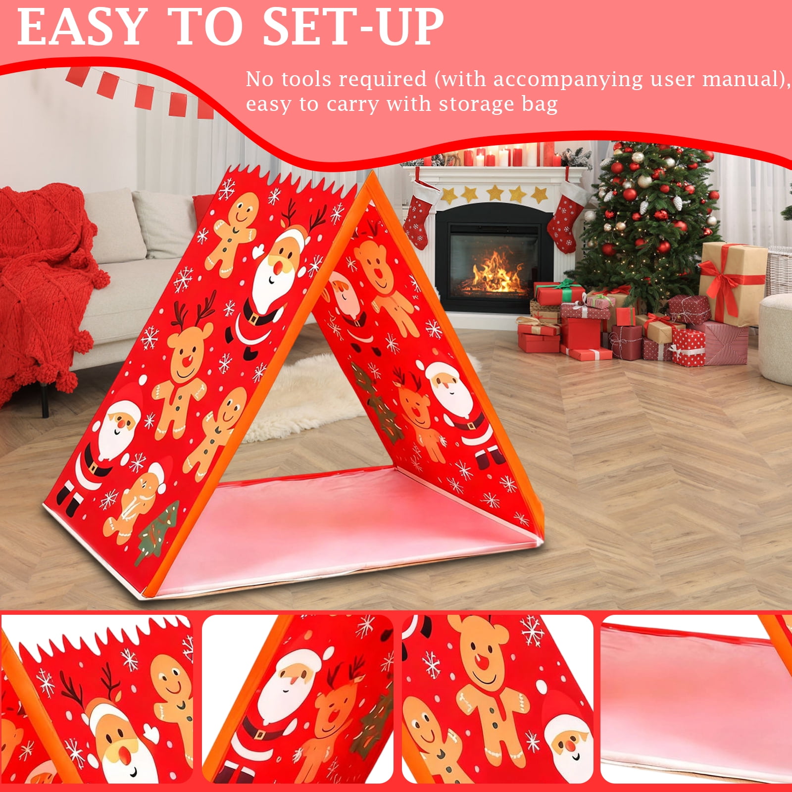2025 Gingerbread House Tent, Fun Christmas Gingerbread House Play Tent ...
