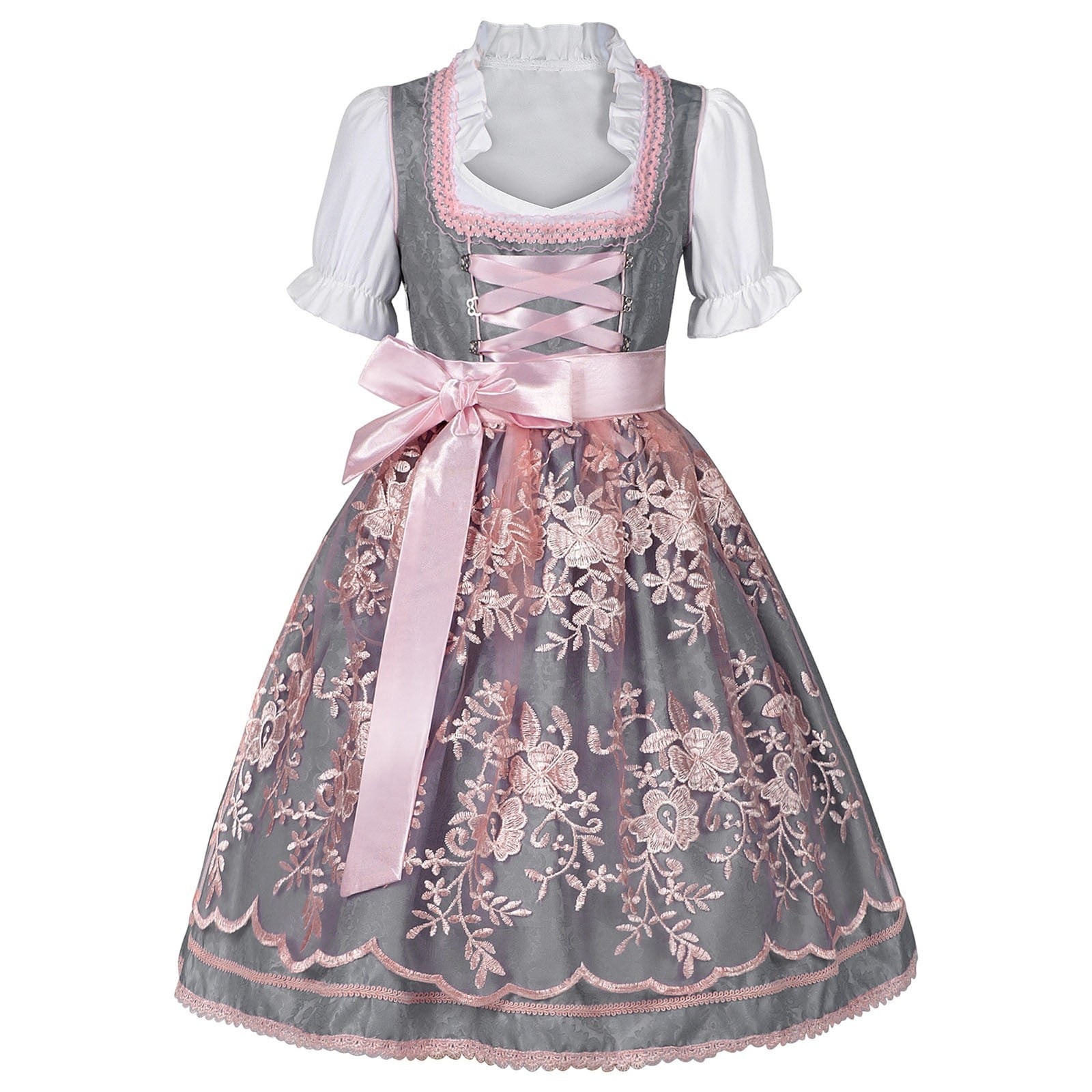 2025 Girls Bavarian Oktoberfest Lace Dress Set Traditional German ...