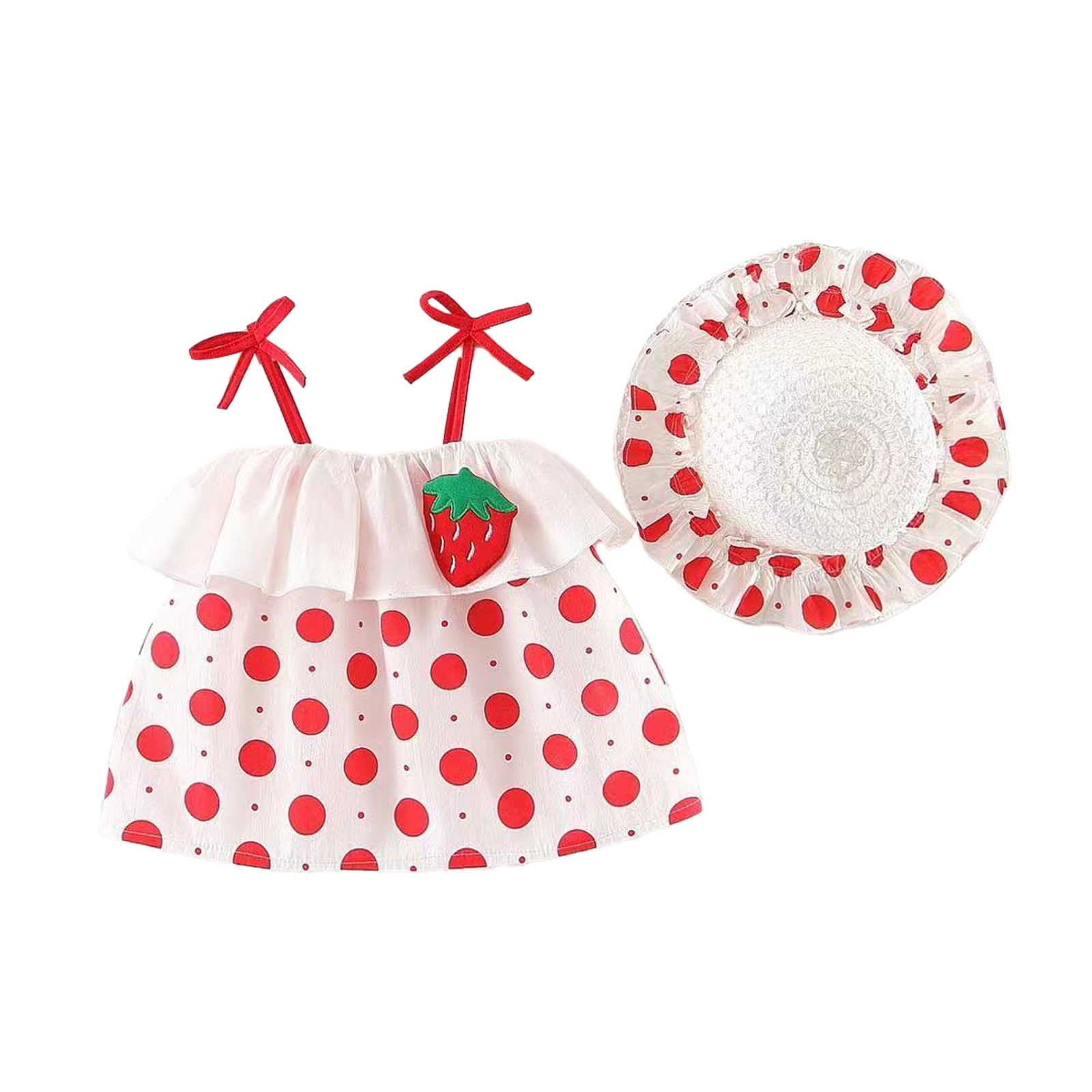 2025 Girls Essentials Dresses Bow Print Ruffle Spaghetti Strap Casual ...