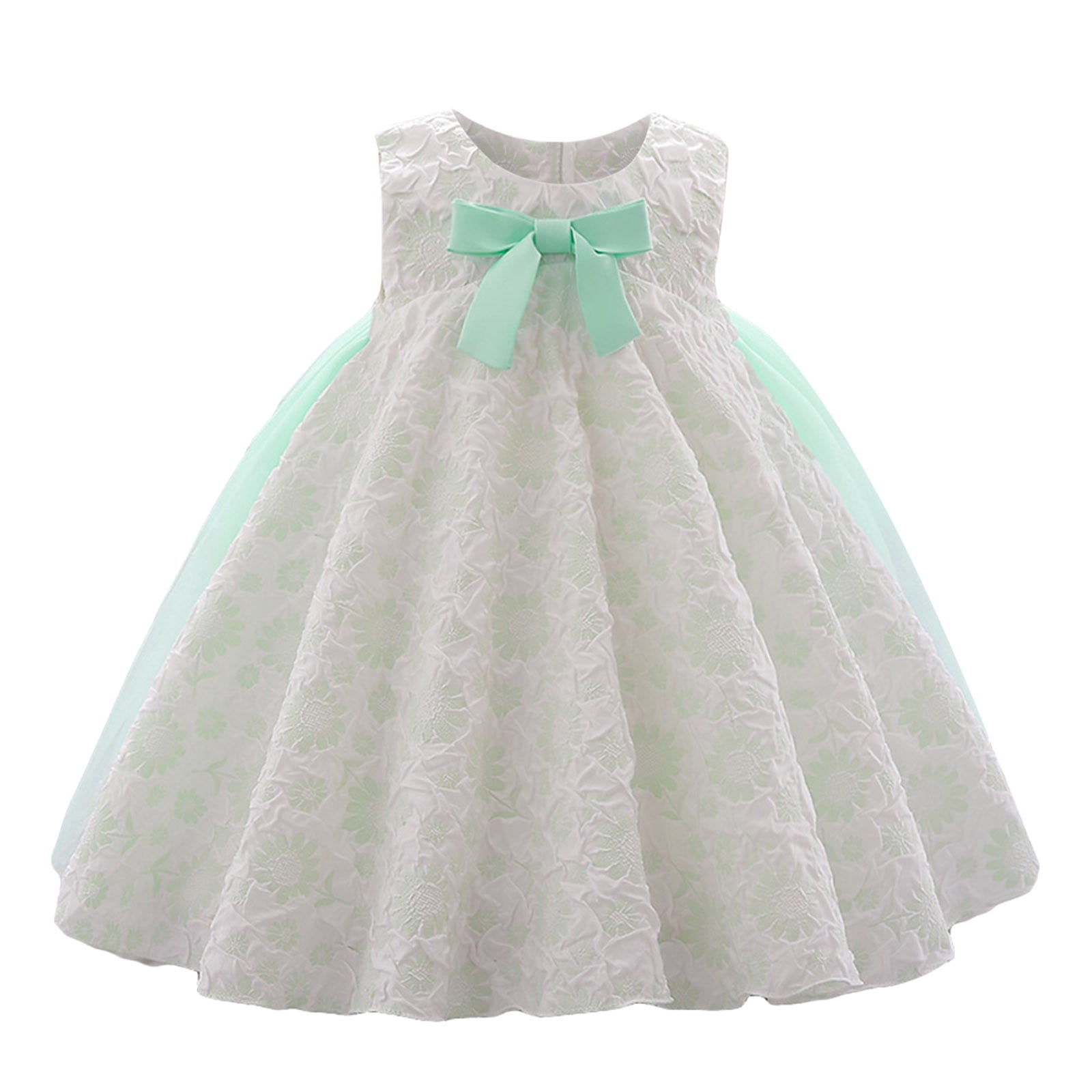 2025 Girls Essentials Dresses Bowknot Mesh Flower Sleeveless Party ...