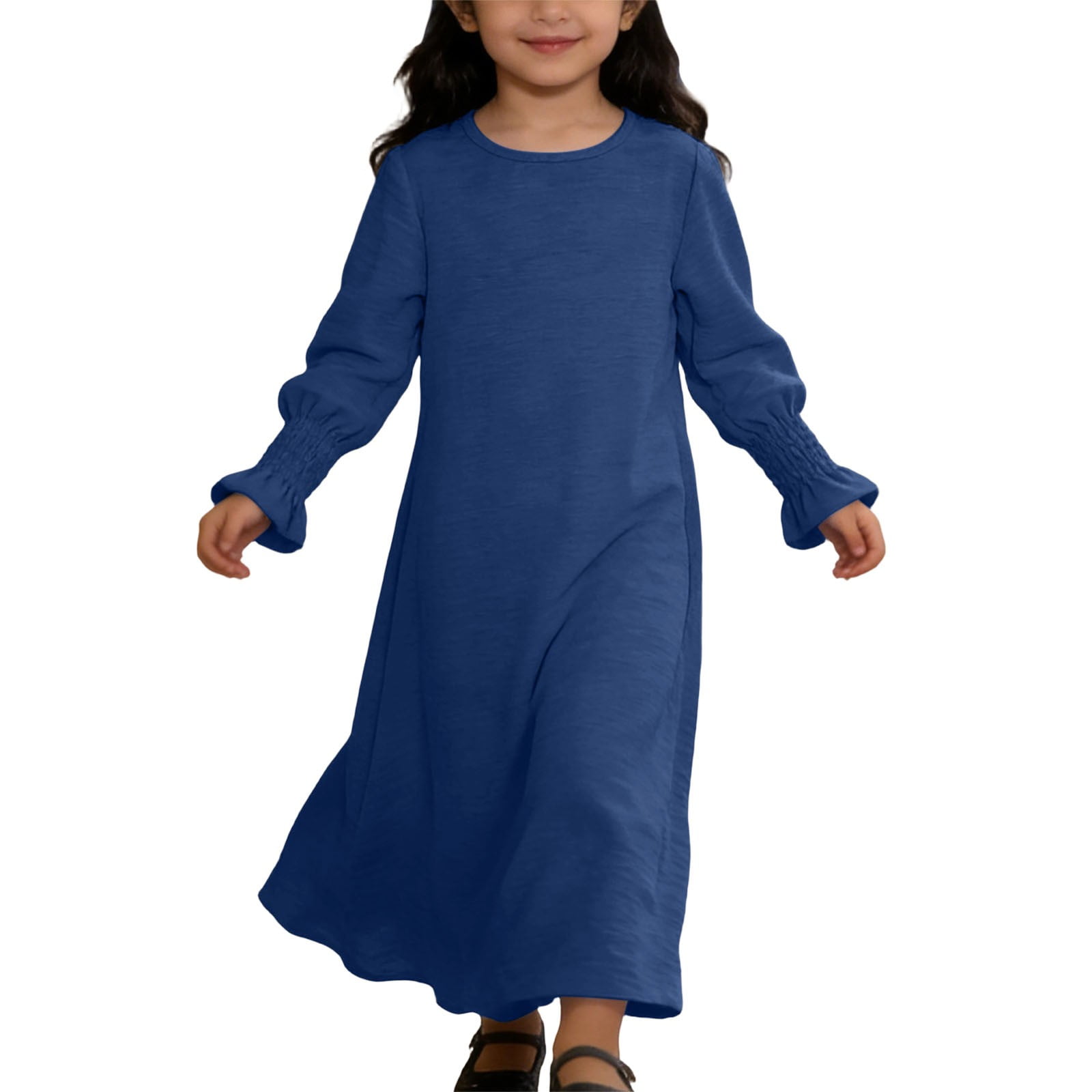 2025 Girls Essentials Dresses Elegant With Floral Lace Hem Round Neck ...