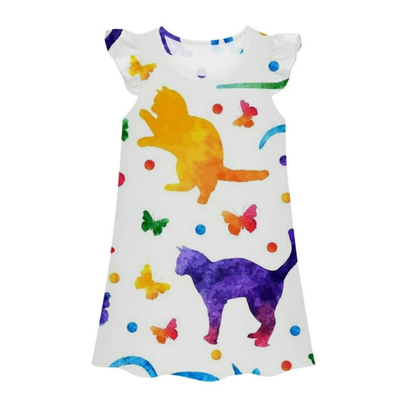 2025 Girls Essentials Dresses Fashion Cute Print Gown Casual Cute Ball ...