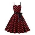 2025 Girls Essentials Dresses Polka Dot Vintage Swing Lace Up Spaghetti ...