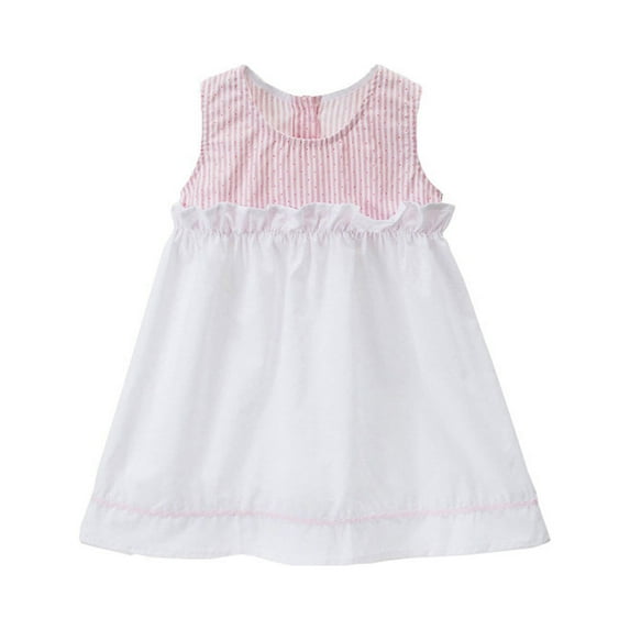 2025 Girls Essentials Dresses Stripe Patchwork Sleeveless Ruffle Hem A ...