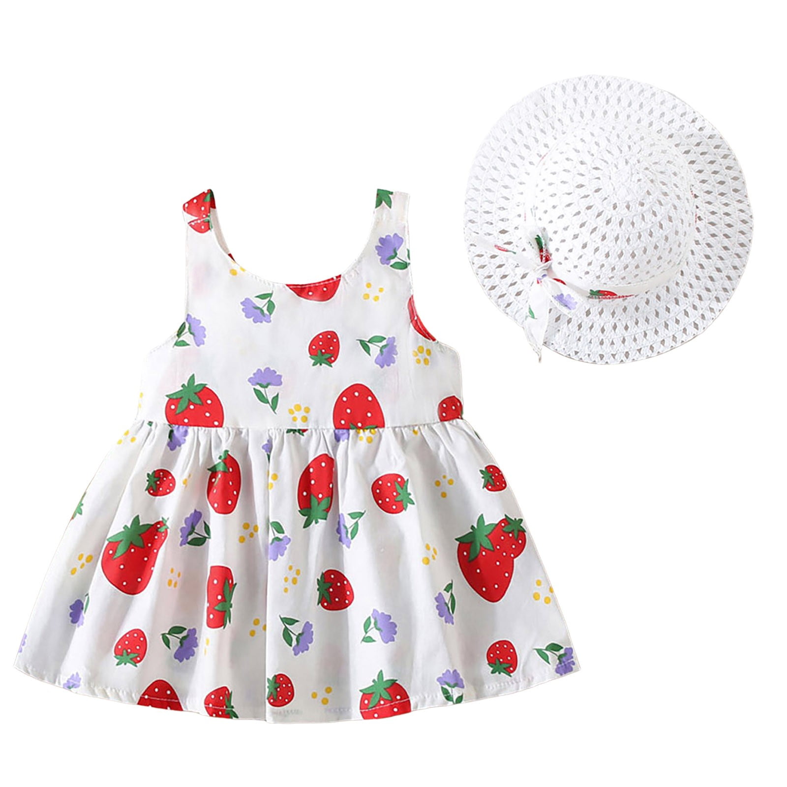 2025 Girls Essentials Dresses Summer Casual Sleeveless Prints Dance ...