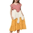 2025 Girls Essentials Dresses Teen Fly Sleeve Prints Holiday Party ...
