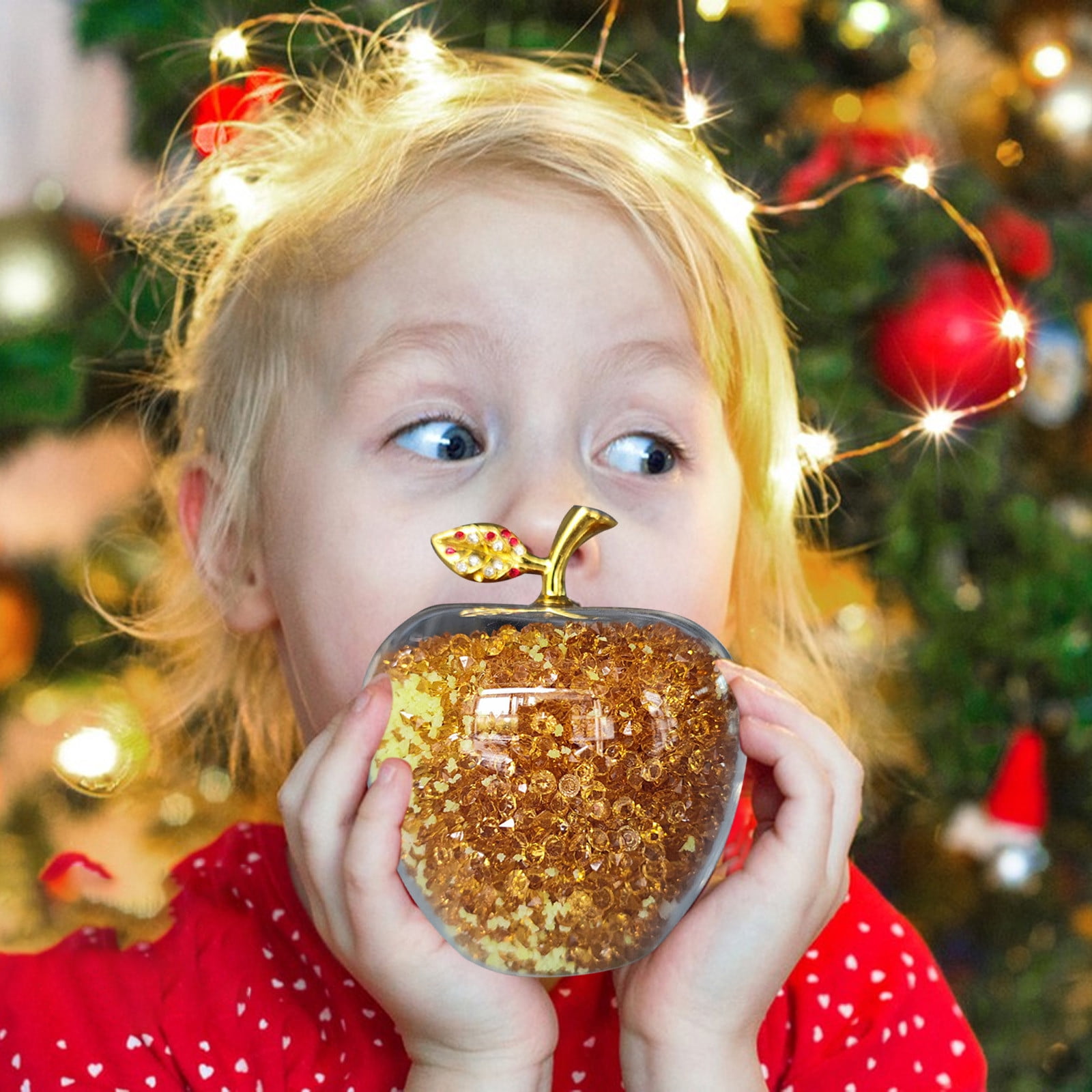 2025 Glittering Crystal Apple Holiday Gift 3.66x3.14 Inch - Handmade ...