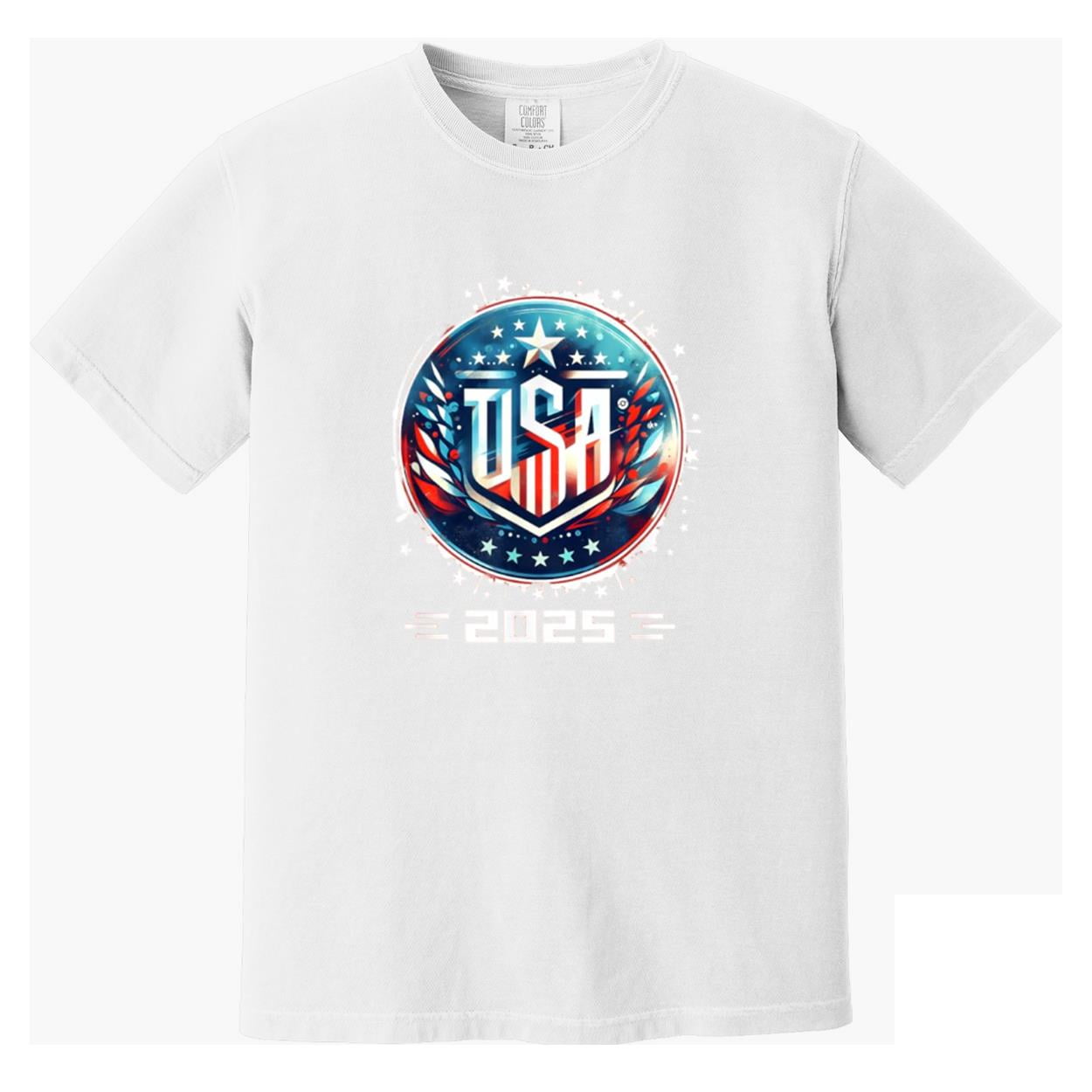 2025 Go USA Patriotic Team Spirit Red White Blue Comfort Color T-shirt ...