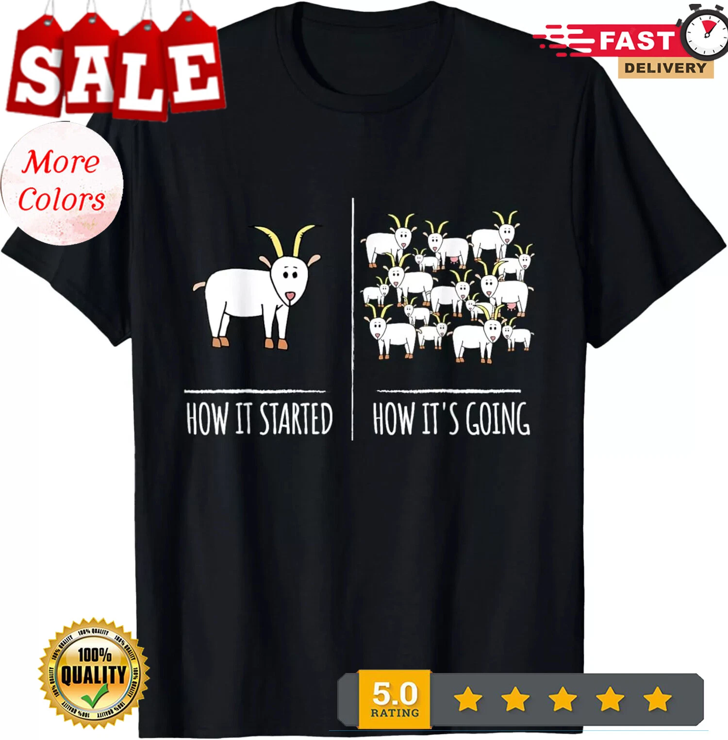 2025/Goat Shirts _ Goat Lovers Farm Apparel Meme Pun Funny Goat Gift Unisex T-Sh - Walmart.com