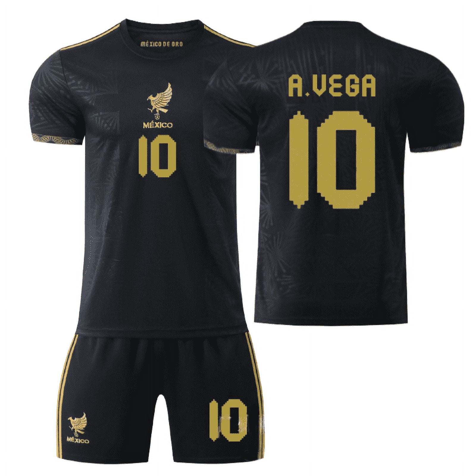2025 Gold Cup Kids & Adults Football Suit Black No. 4 Jersey Set ...