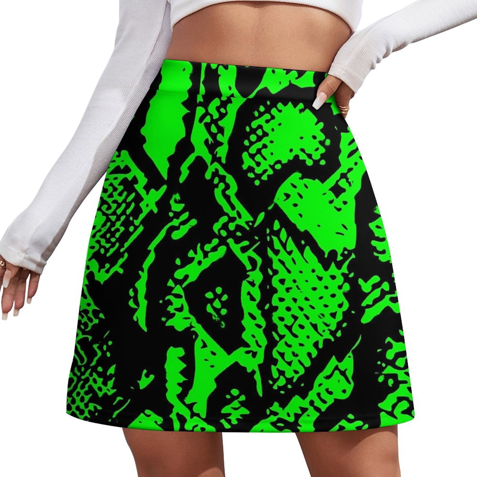 2025 Gold Python Snakeskin Skirt Female Animal Print Modern Mini Skirts ...