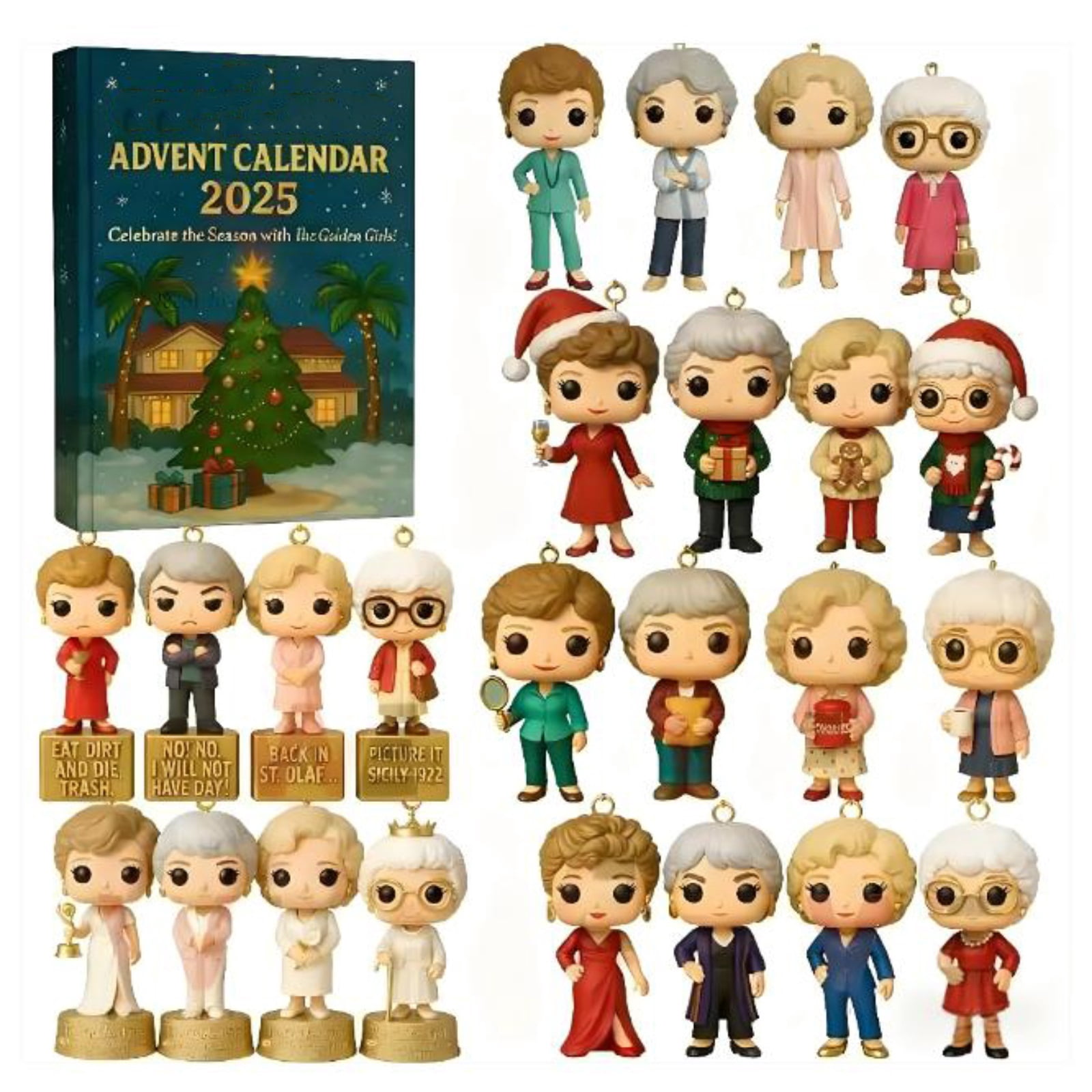 2025 Golden Girls Advent Calendar, 24-Day Xmas Countdown with 2D ...