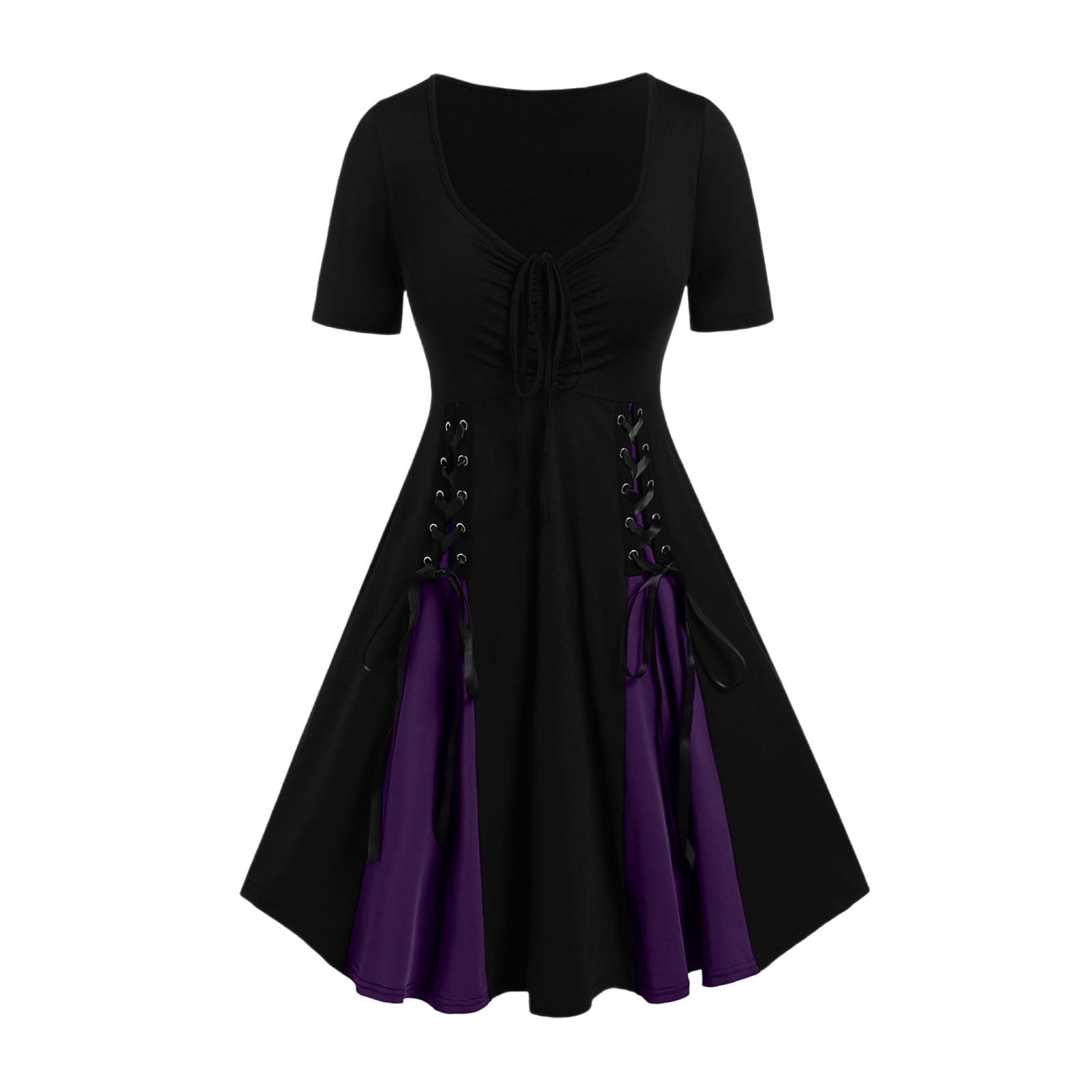 2025 Gothic Medieval Peasant Dress for Women Renaissance Costume Short ...