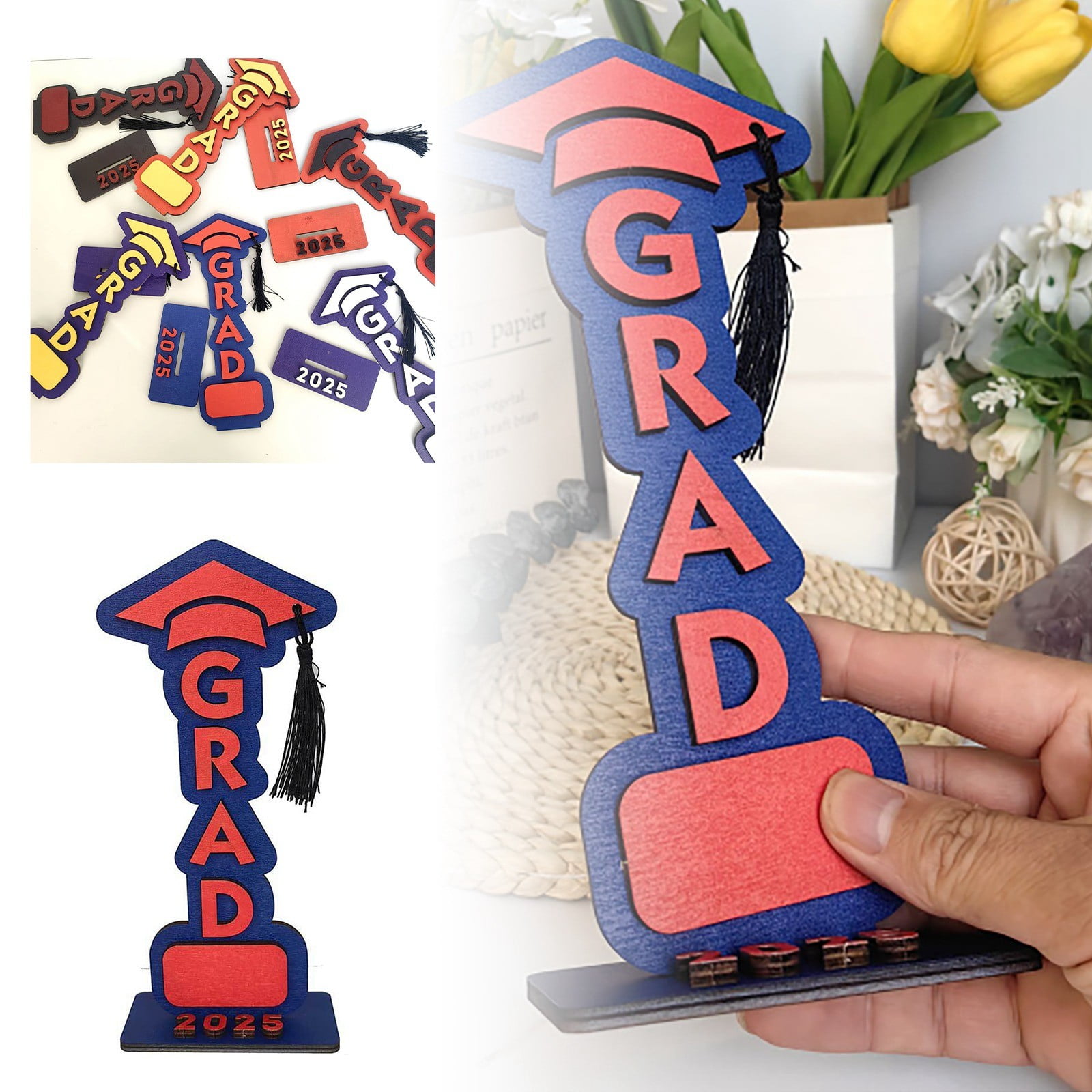 2025 Grad Wooden Desktop Signboard Ornaments Graduation Party ...